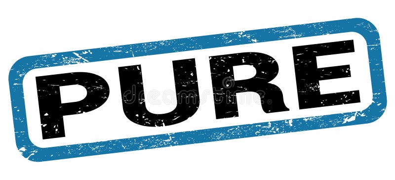 PURE Text Written on Blue-black Rectangle Stamp Stock Illustration ...