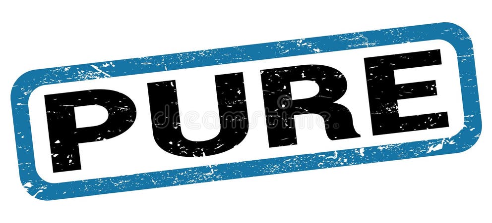 PURE Text Written on Blue-black Rectangle Stamp Stock Illustration ...