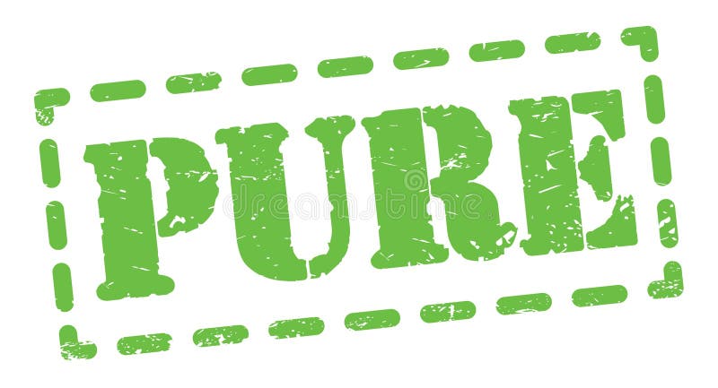 PURE Text Written on Green Stamp Sign Stock Illustration - Illustration ...