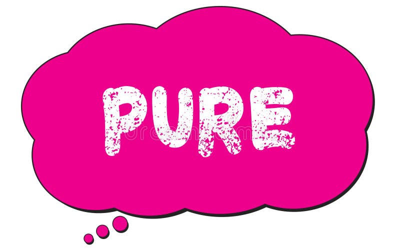 PURE Text Written on a Pink Cloud Bubble Stock Illustration ...