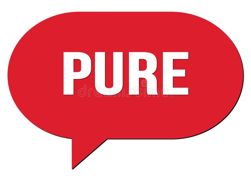 PURE Text Written in a Red Speech Bubble Stock Illustration ...