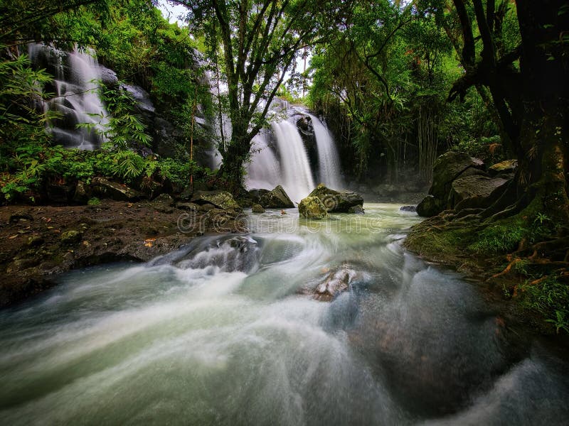 Pure untouchable waterfal stock photo. Image of green - 391681084