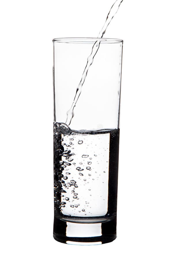 Pure Water from the Filter Flows in a Glass Stock Image - Image of ...