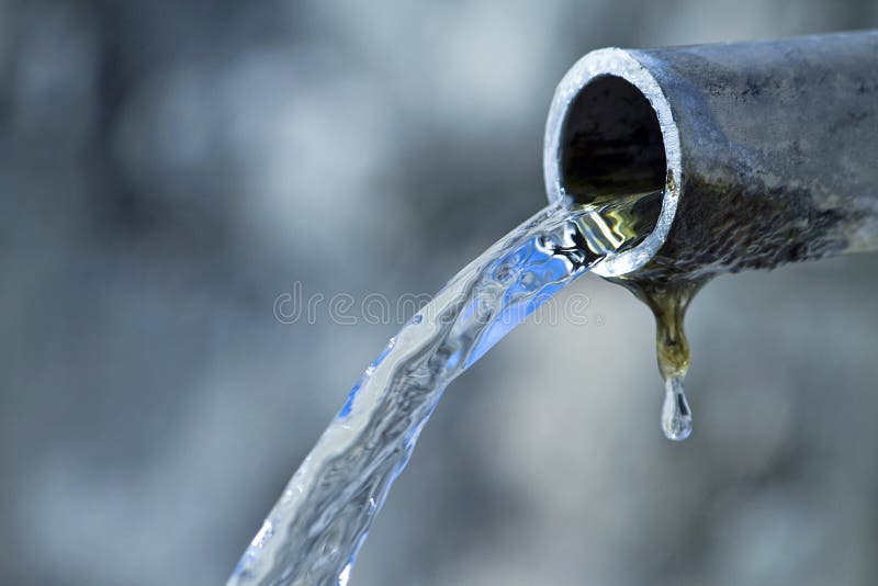 Pure Water Flowing N Dropping from Pipe Stock Photo - Image of clean ...