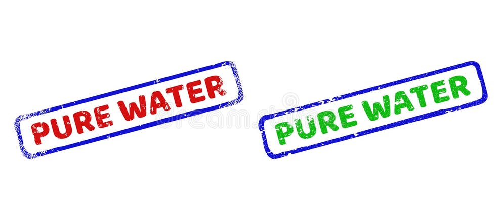 PURE WATER Bicolor Rough Rectangular Watermarks with Unclean Surfaces Stock Illustration ...
