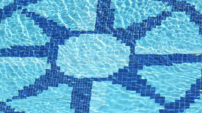 Pure Water in Blue Pool with Large Star on Tiled Stock Footage - Video ...
