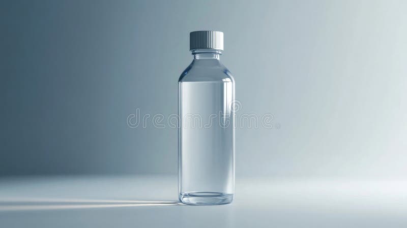 Pure Water in Clear Plastic Bottle with White Background Mockup Style ...