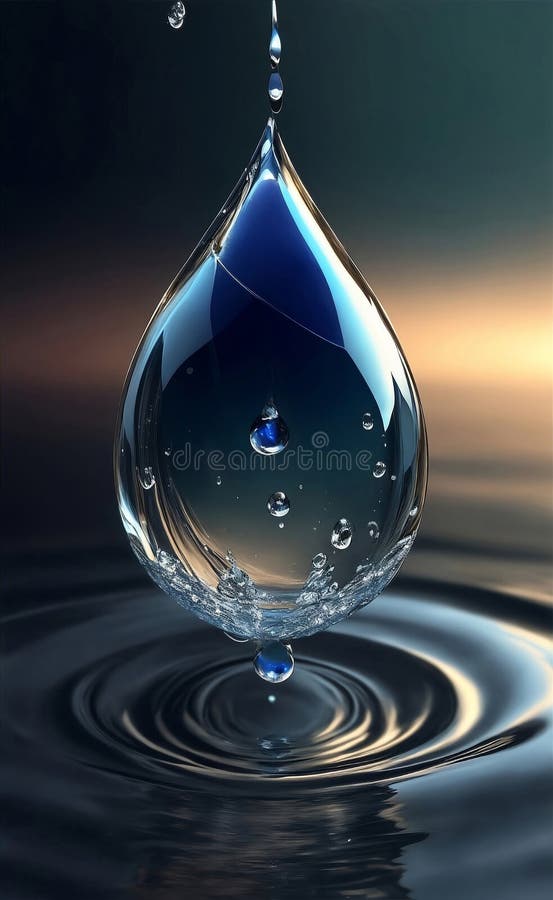 A Pure Water Drop Background, Generative AI Illustration Stock ...