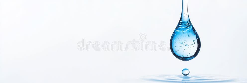 Pure Water Drop Falling a Single Clear Drop of Water Falls Creating ...