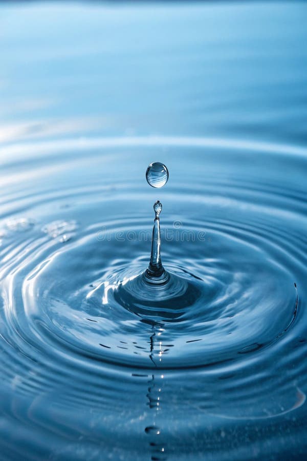 Pure Water Drop Ripples Blue Background Stock Illustration ...