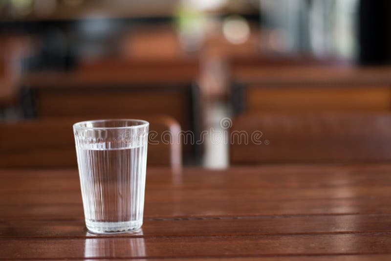 Pure Water Glass on Old Wooden Table Stock Image - Image of clear ...