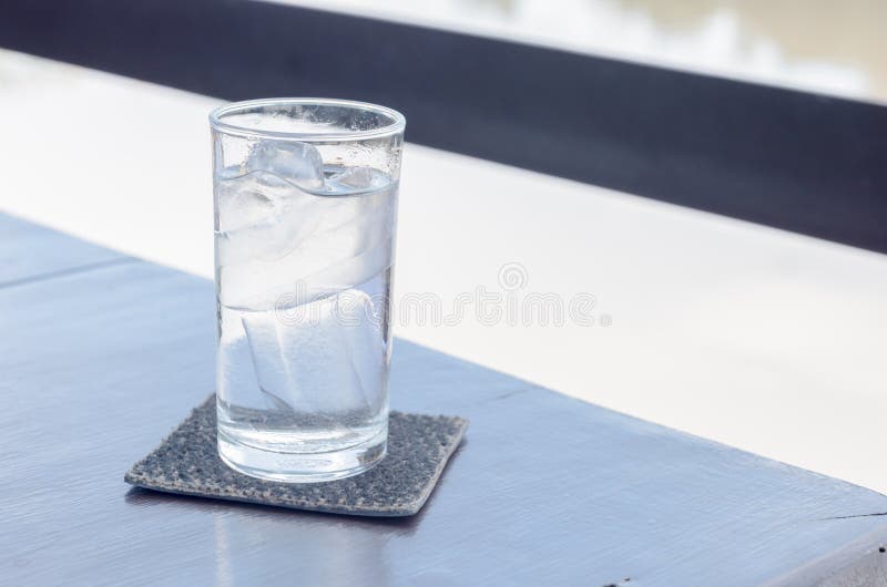 Pure Water with Ice in Glass Stock Image - Image of full, background ...