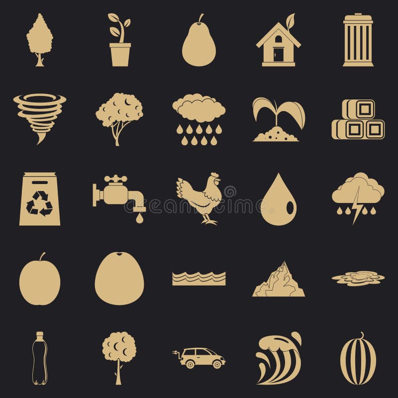 Pure Water Icons Set, Simple Style Stock Vector - Illustration of ...