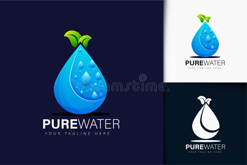 Pure water logo design stock vector. Illustration of logo - 255617211