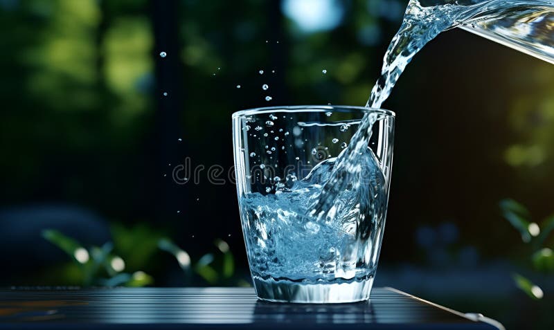Pure Water Poured into a Glass, Ai Generative Stock Illustration ...