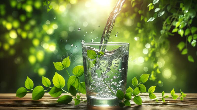 Pure Water S Dance in Glass Amidst Nature Stock Image - Image of ...