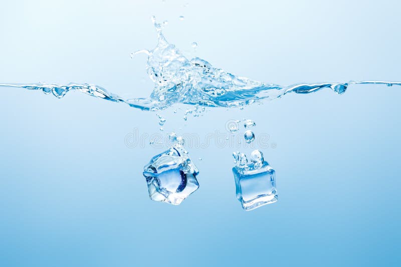Water with Splash and Ice Cubes Stock Image - Image of refreshing ...