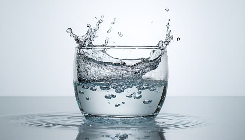 Pure Water Splashing on White Background, Set Stock Image - Image of ...