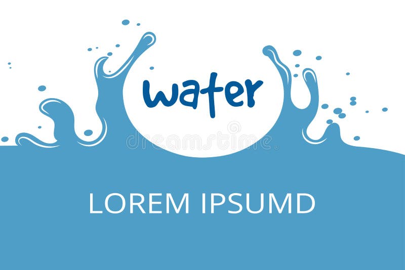 Pure Water Vector Template in Blue and White Stock Vector ...