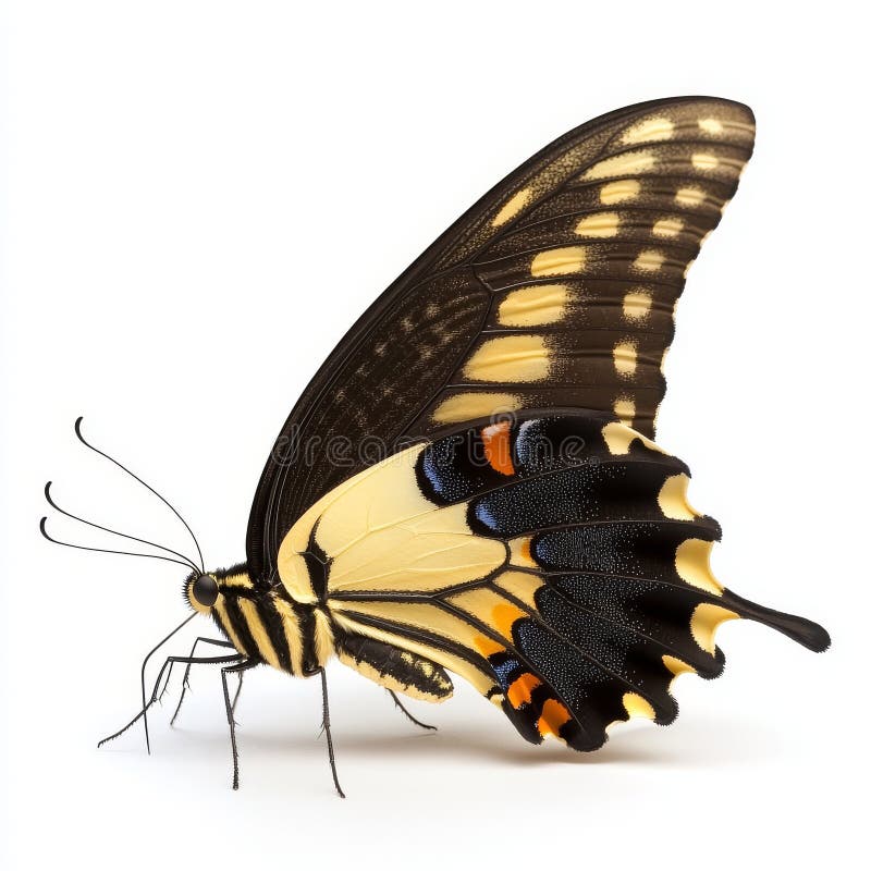 A Pure White Background Serves As the Setting for a Yellow and Black ...