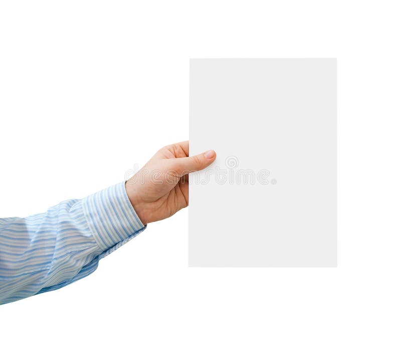 Pure white card in a hand stock photo. Image of business - 13542100