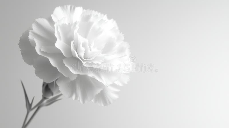 Pure White Carnation - Graceful Dianthus Caryophyllus Flower Stock ...