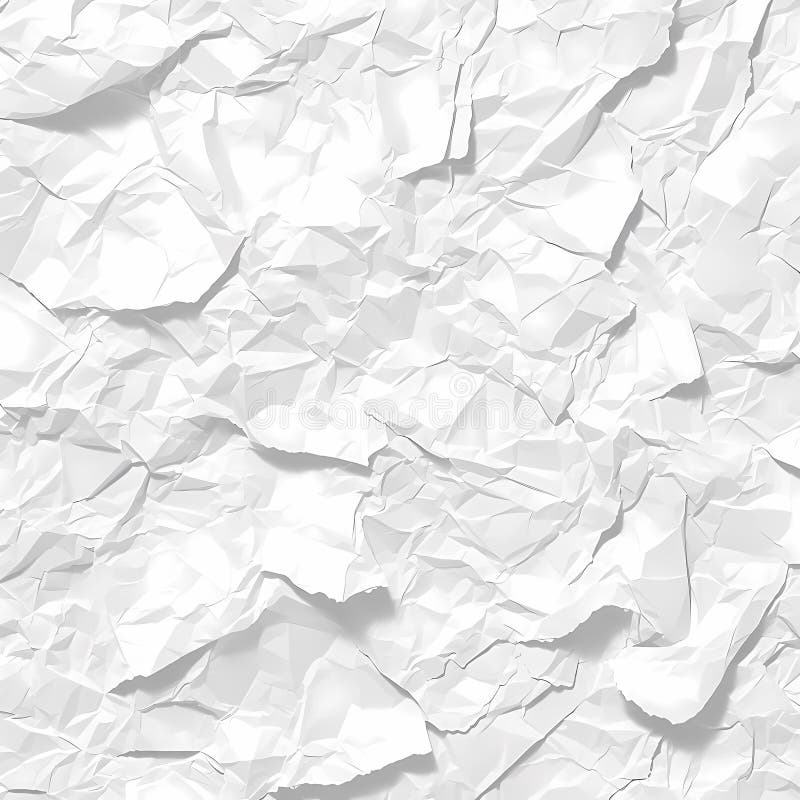 Pure White Crinkled Paper Texture Pattern for Design Stock Illustration ...