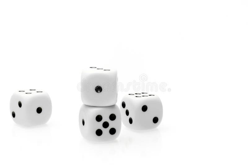 Pure White Dice on White Table with Space for Text Stock Photo - Image ...