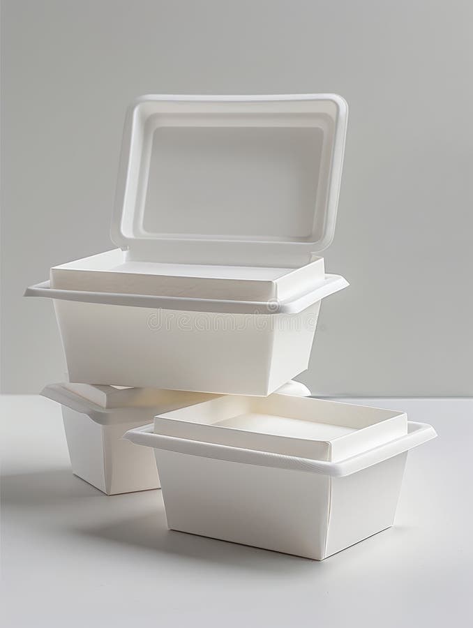 A Pure White Frosted Box Made of Pulp Material Stock Illustration ...