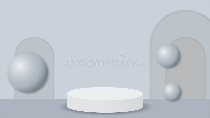 Pure White Podium Background Animation with Simple Decoration on the ...