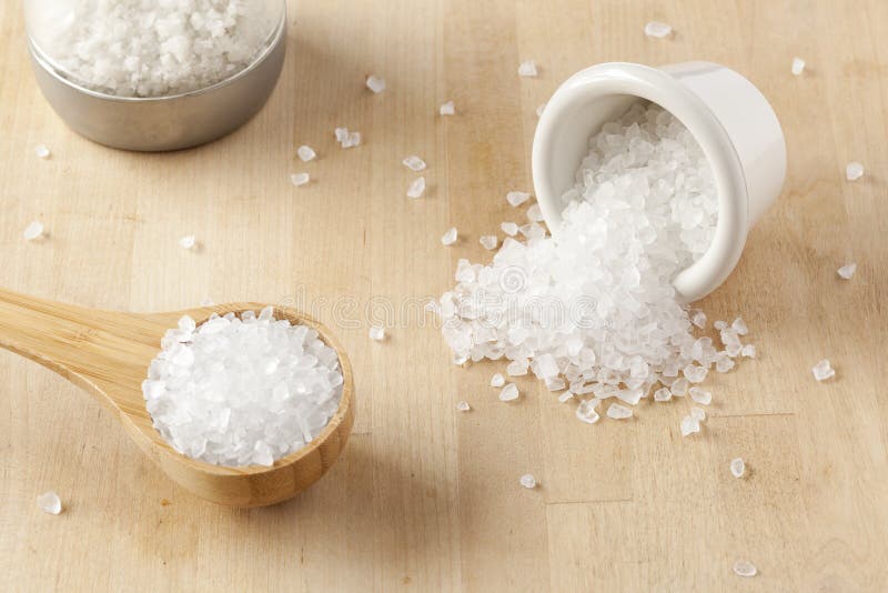 Pure White Sea Salt for Cooking Stock Image - Image of granular, white ...