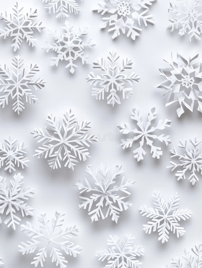 Pure White Snowflakes Wall Art Stock Illustration - Illustration of ...