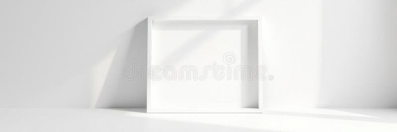 Pure White Square Frame Against Seamless White Surface, Square ...