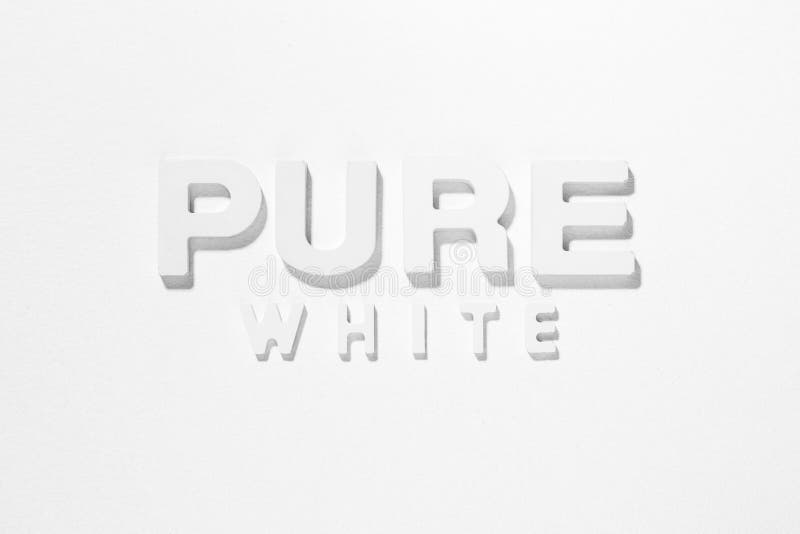 Pure White - Text on White Background Stock Illustration - Illustration ...