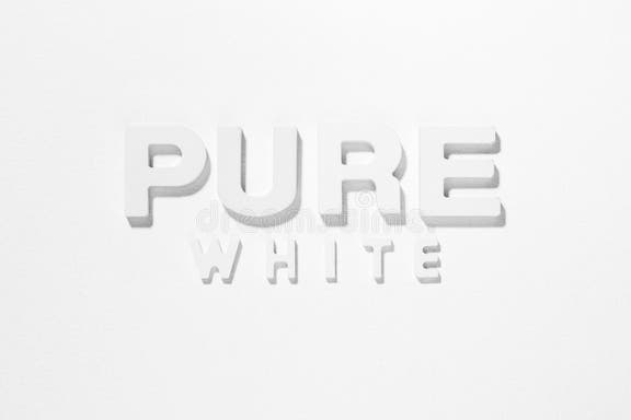 Pure White - Text on White Background Stock Illustration - Illustration ...