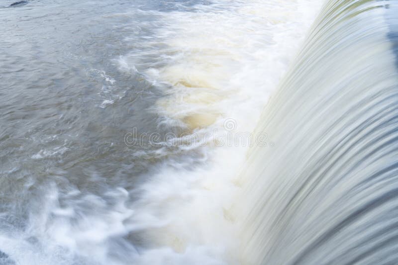 A Pure White Waterfall Background Formed in the River through a Check ...
