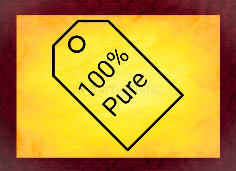 100 Pure on Yellow Backround Stock Illustration - Illustration of ...