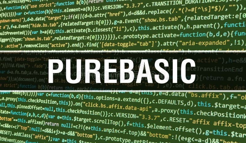 PureBasic Concept with Random Parts of Program Code. PureBasic with Programming Code Abstract ...