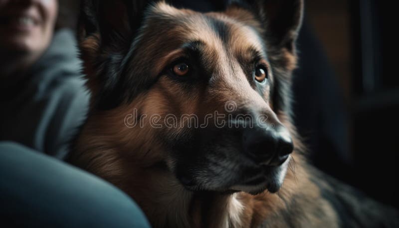 Purebred German Shepherd Puppy Sitting Outdoors, Looking Cute and Loyal ...