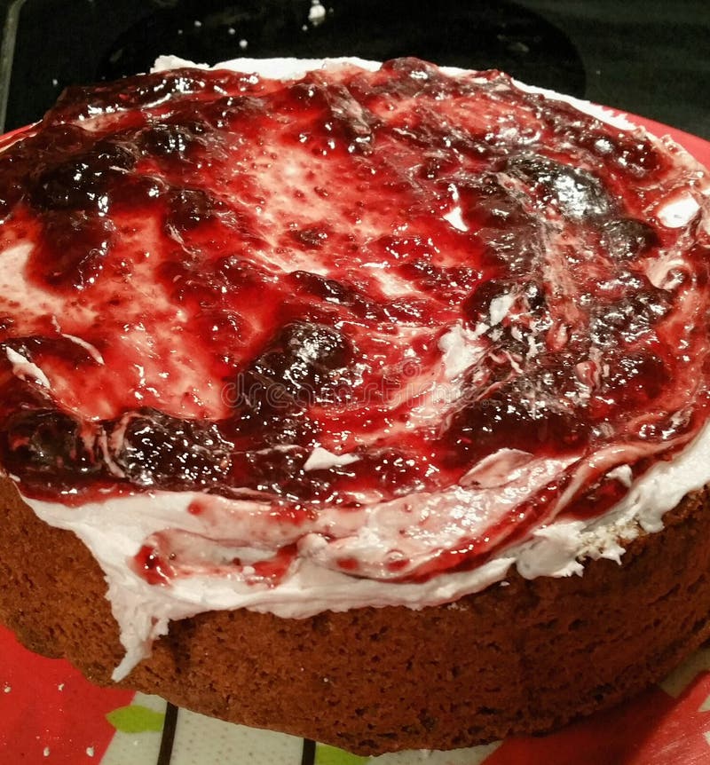 Puree inside the cake stock photo. Image of inside, blackberry - 82592396