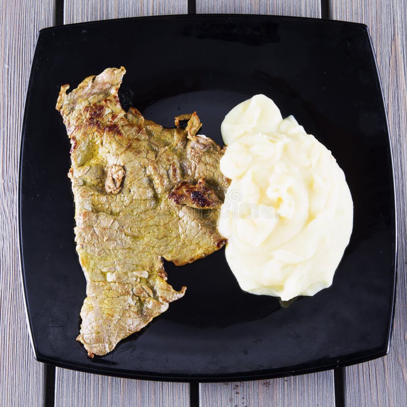 Puree and meat stock image. Image of dish, pureed, potatoes - 76338251