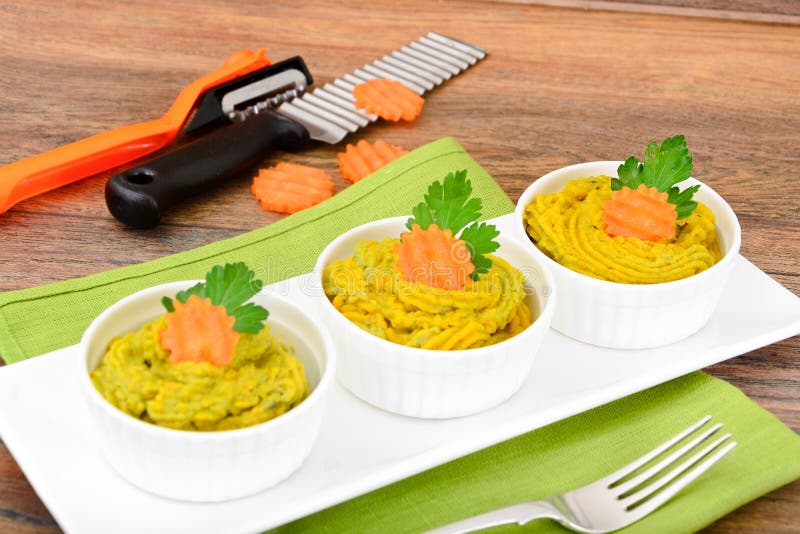 Puree Pate Broccoli, Pumpkin and Carrot Stock Image - Image of healthy ...