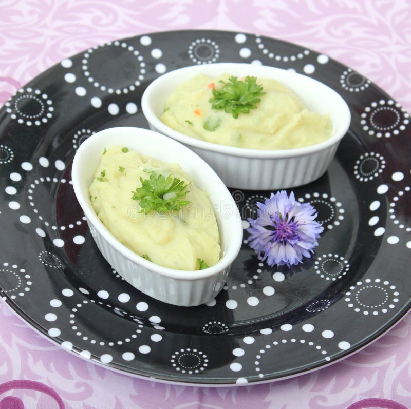 Puree of potatoes stock image. Image of recipe, vegetarian - 56788021