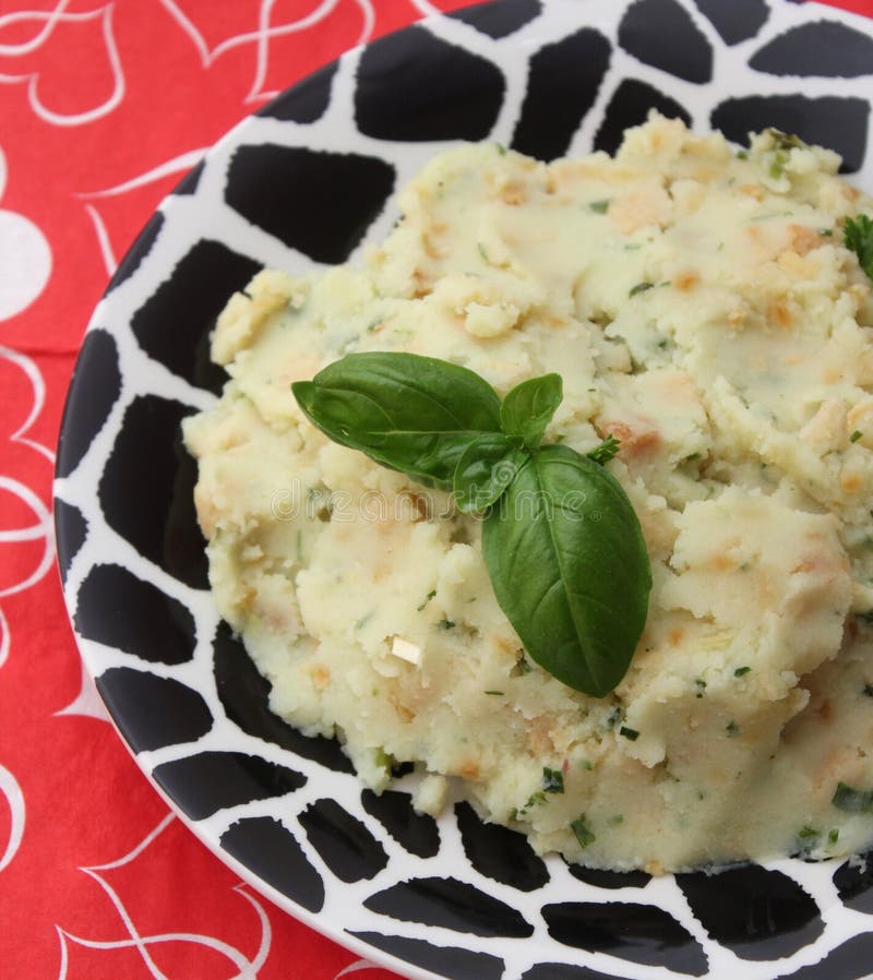 Puree of potatoes stock photo. Image of dish, puree, herbs - 94936318