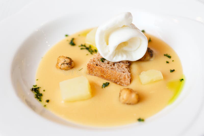 Pureed Beans, Bread, Cheese and Ice-cream Stock Photo - Image of ...