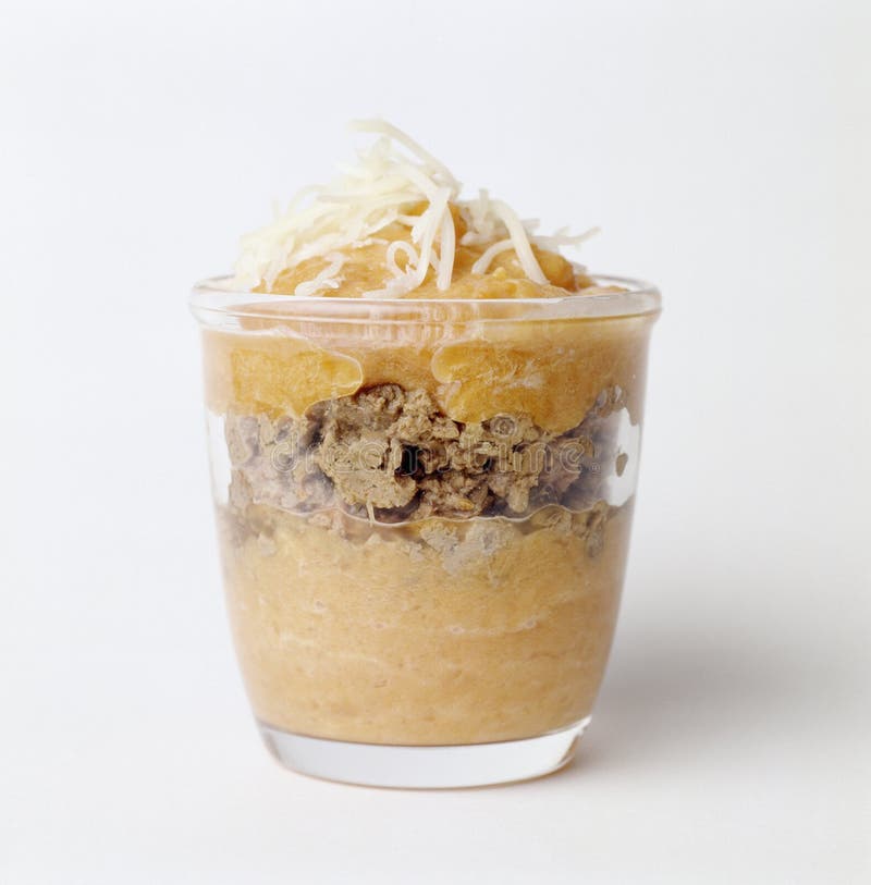 Pureed Pumpkin with Ground Beef Stock Image - Image of individual ...