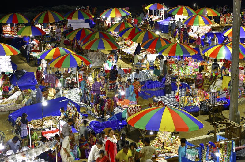 Puri Beach Night Market editorial stock photo. Image of traditional ...