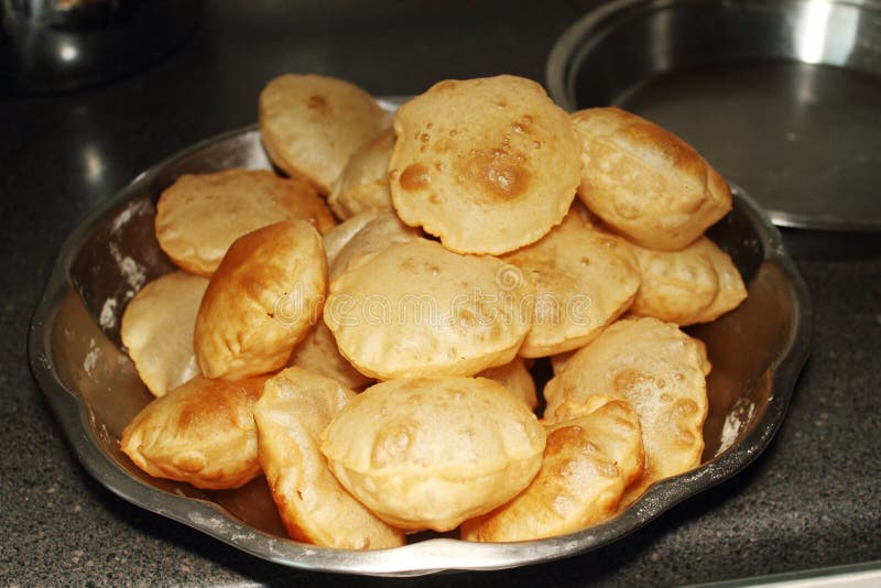 Puri or Poori Traditional Indian Homemade Deep Fried Bread or Chapati ...