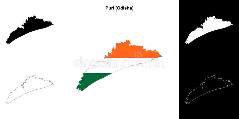 Puri outline map stock illustration. Illustration of contour - 368835925