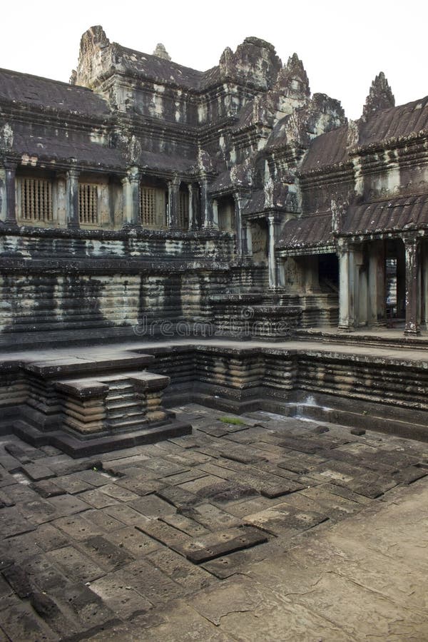 Pool in Angkor Wat. stock photo. Image of black, pool - 84429450